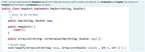 Solved In Lab We Have Implemented The Heapsort Algorithm Chegg