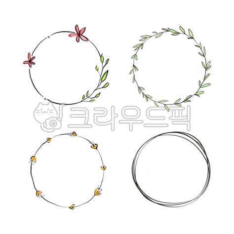 꽃 리스 원형리스 원형테두리 봄일러스트 사진이미지일러스트캘리그라피 그림그리는작가