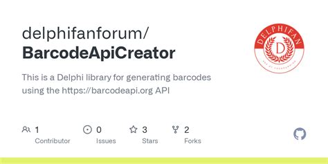 Github Delphifanforumbarcodeapicreator This Is A Delphi Library For