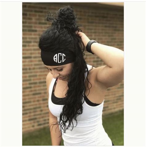 Monogram Headband Monogrammed Initials Headband For Yoga Etsy