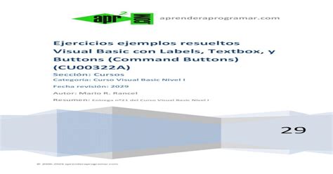 Ejercicios Ejemplos Resueltos Visual Basic Con Labels