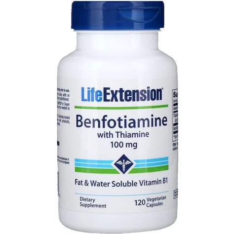 Life Extension Benfotiamine With Thiamine 100 Mg 120 Vegetable