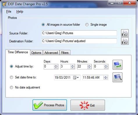 EXIF Date Changer