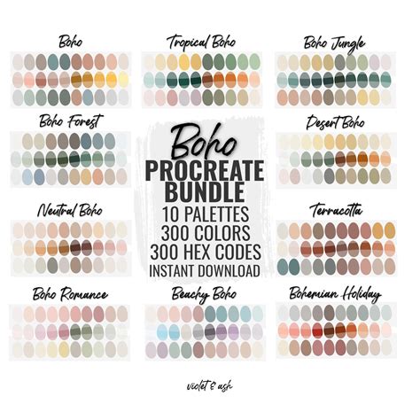 Big Boho Procreate Palette Bundle Procreate Color Palette Procreate