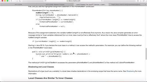 Oracle Java Tutorial Walkthrough Nested Classes4 Youtube