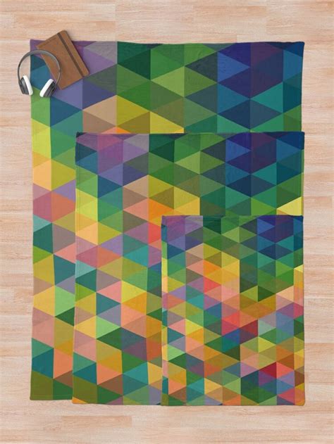 Pastel Rainbow Triangles Multicolored Geometric Pattern Design Throw
