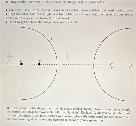 solved 1 graphically determine the location of the image in