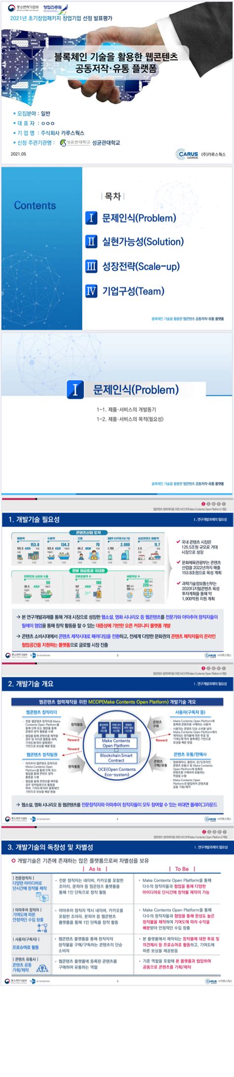 21년 초기창업패키지 합격 사업계획서 발표자료 제공 크몽