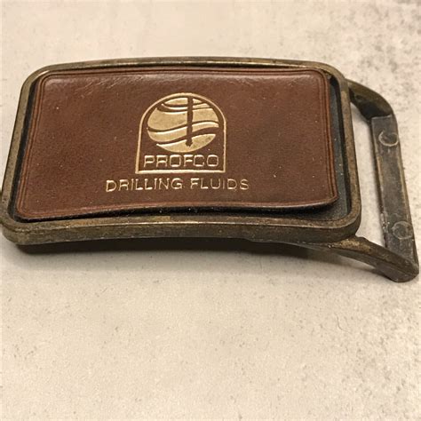 Vintage 1980s Profco Drilling Fluids Belt Buckle B Gem