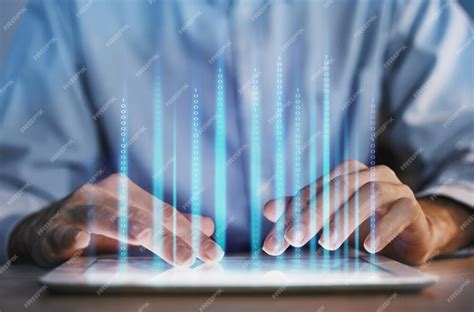 Premium Photo Hands Tablet And Office With Man In Night For Web Design Planning And Innovation