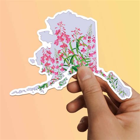 Alaska Fireweed Flower Sticker Cute Nature Decal For Hydroflask