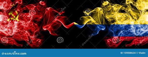 Communist Vs Colombia Colombian Abstract Smoky Mystic Flags Placed
