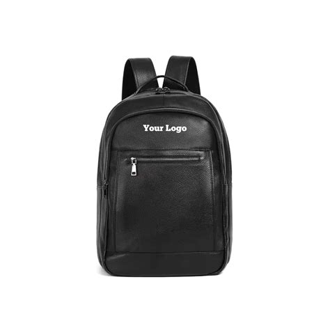 Premium Black Leather Waterproof Travel Laptop Bag Merch Story