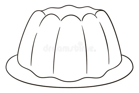 Delicious Custard Drawing In Outline Style For Coloring Vector