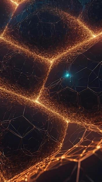 Premium Ai Image Futuristic Digital Hexagonal Grid Abstract Dark