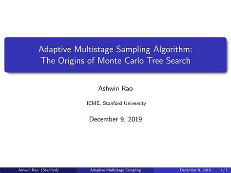 Adaptive Multistage Sampling Algorithm The Origins Of Monte Carlo Tree