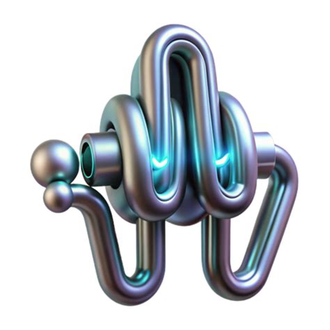 Abstract 3d Metallic Sculpture Illustration Glowing Tubes Intertwined Design 55449870 Png