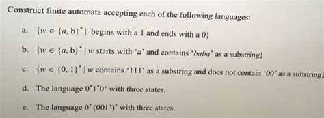 Solved Construct Finite Automata Accepting Each Of The
