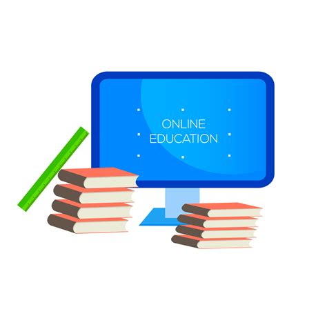 Online Education Design With Book And Computer For Digital Classroom