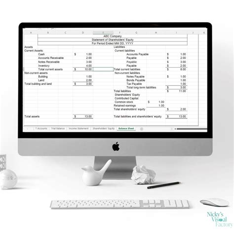 Basic Accounting Excel Worksksheet Excel Accounting Worksheet Finance Statement Accounting