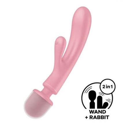 Satisfyer Triple Lover Double Ended Silicone Rabbit Vibrator Pink