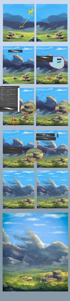 Best Landscape Drawing Tutorial Images Digital Painting Concept Art Digital Painting