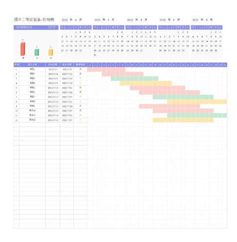 Excel工作计划表模版 Excel模板 免费下载 爱给网