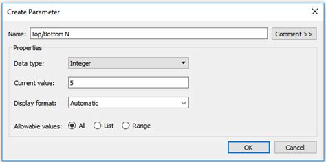 Tableau Tips Parameters Sets