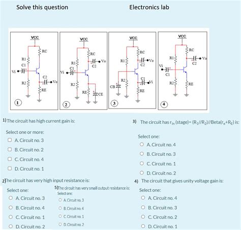 Solved Solve This Question Electronics Lab VCC VCC VCC VCC Chegg Com