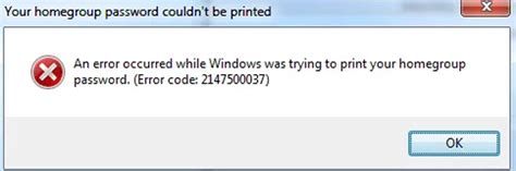 How Can I Fix Homegroup Printing Error Code 2147500037 On Windows 10 8 7