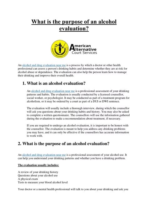 Ppt What Is The Purpose Of An Alcohol Evaluation Powerpoint