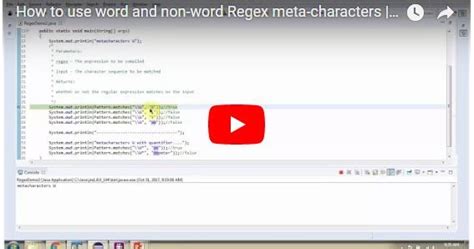 Java Ee How To Use Word And Non Word Regex Meta Characters Java Regex