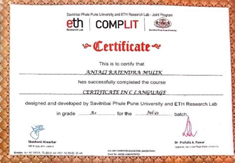 Anjali Mulik On Linkedin Success Clanguage Certificateofcompletion