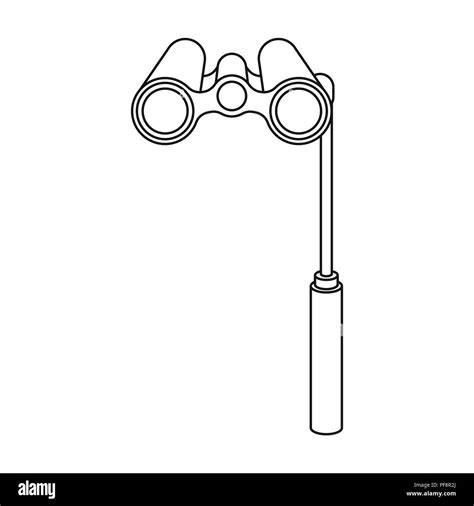 Opera Glasses Icon In Outline Style Isolated On White Background