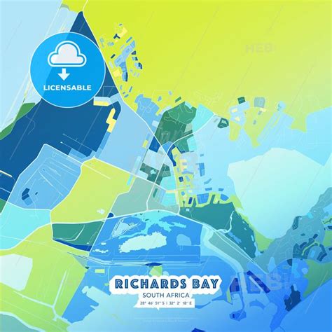 richards bay map print template in 2022 map vector print templates