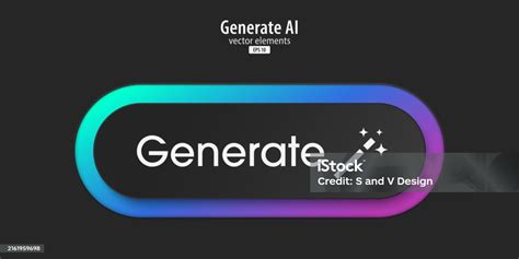 생성형 Ai 블랙 버튼 버튼을 눌러 아이디어를 만들어보세요 앱 웹 사이트 및 인터페이스를 위한 플랫 디자인 스타일입니다 인공 지능 기술 벡터 일러스트 레이 션 개념에 대한