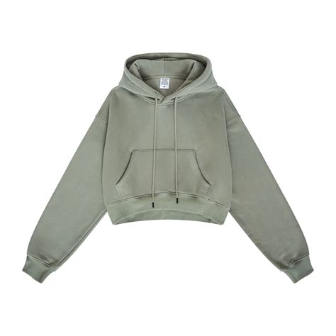 Streetwear Womens Fleece Crop Hoodie Print On Demand Hugepod