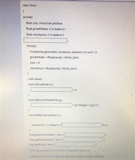 Solved Class Virus Private Float Size 1must Be Positive
