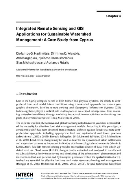 Pdf Integrated Remote Sensing And Gis Applications For Sustainable