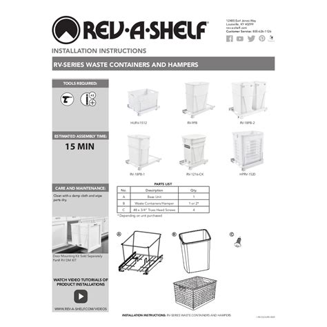 Rev A Shelf Pullout Wire Bottom Mount Hamper Craft Supply