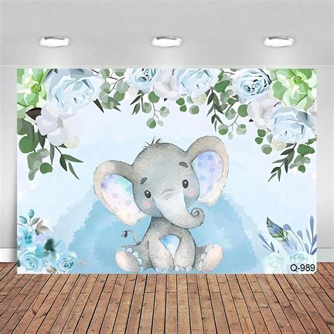 Elephant Backdrop For Photography Baptism First Birthday Party Decor