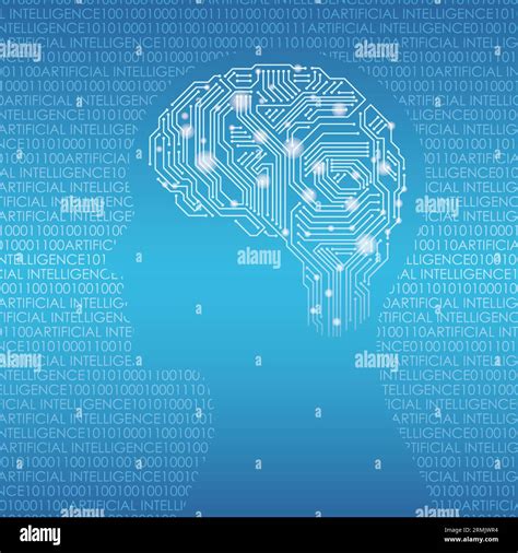 artificial intelligence vector concept illustration with a human head