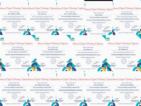 Advanced Digital Marketing Maestro Course Batch 1 Certificates