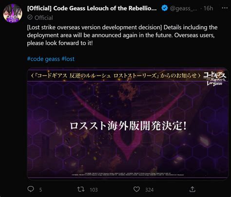 Code Geass Lost Stories Coming Global Rgachagaming