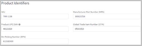 Adding Product Identifiers