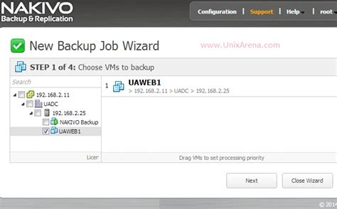 nakivo testing flash vm boot feature unixarena