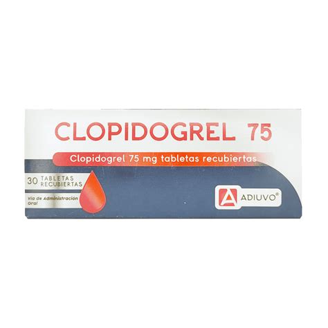 Clopidogrel Adiuvo 75mg 1 De 30 Tabletas Apomedix