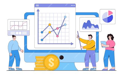 Premium Vector Flat Business People Analyzing And Monitoring On