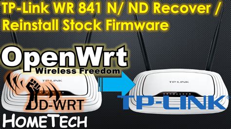 TP Link Reinstall Restore To OEM Factory Stock Firmware From