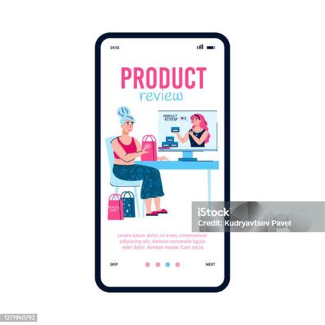 Halaman Orientasi Untuk Produk Kosmetik Ulasan Ilustrasi Vektor Kartun